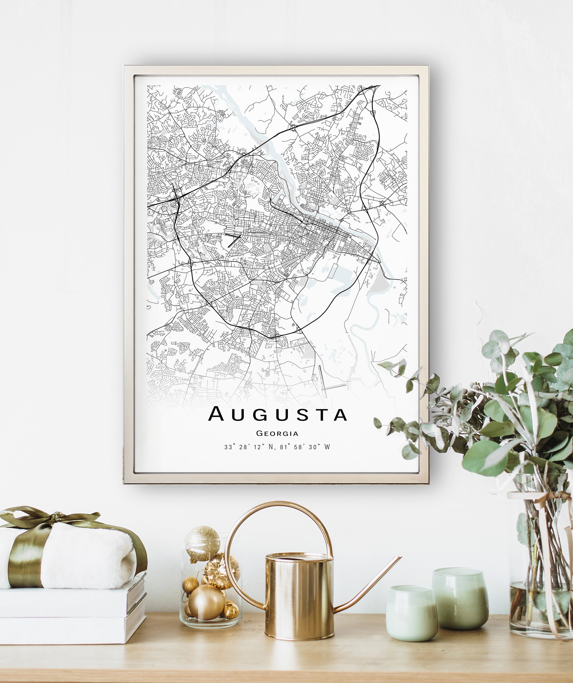Augusta Map - Georgia GA - City Map With High Details - Printable Map ...