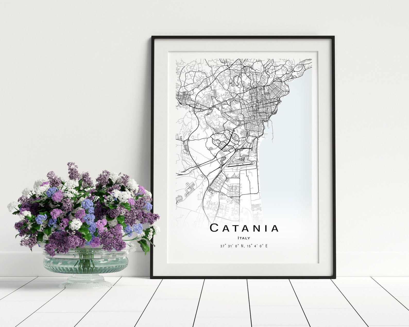 Catania Map, Italy - City Map With High Details - Instant Download ...