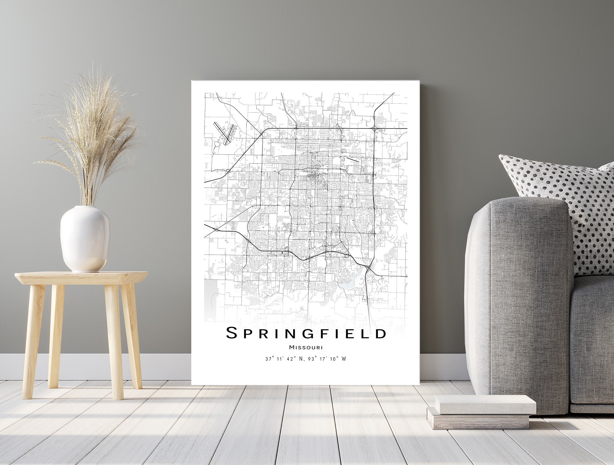 Springfield Map, Missouri, MO City Map With High Details Instant ...