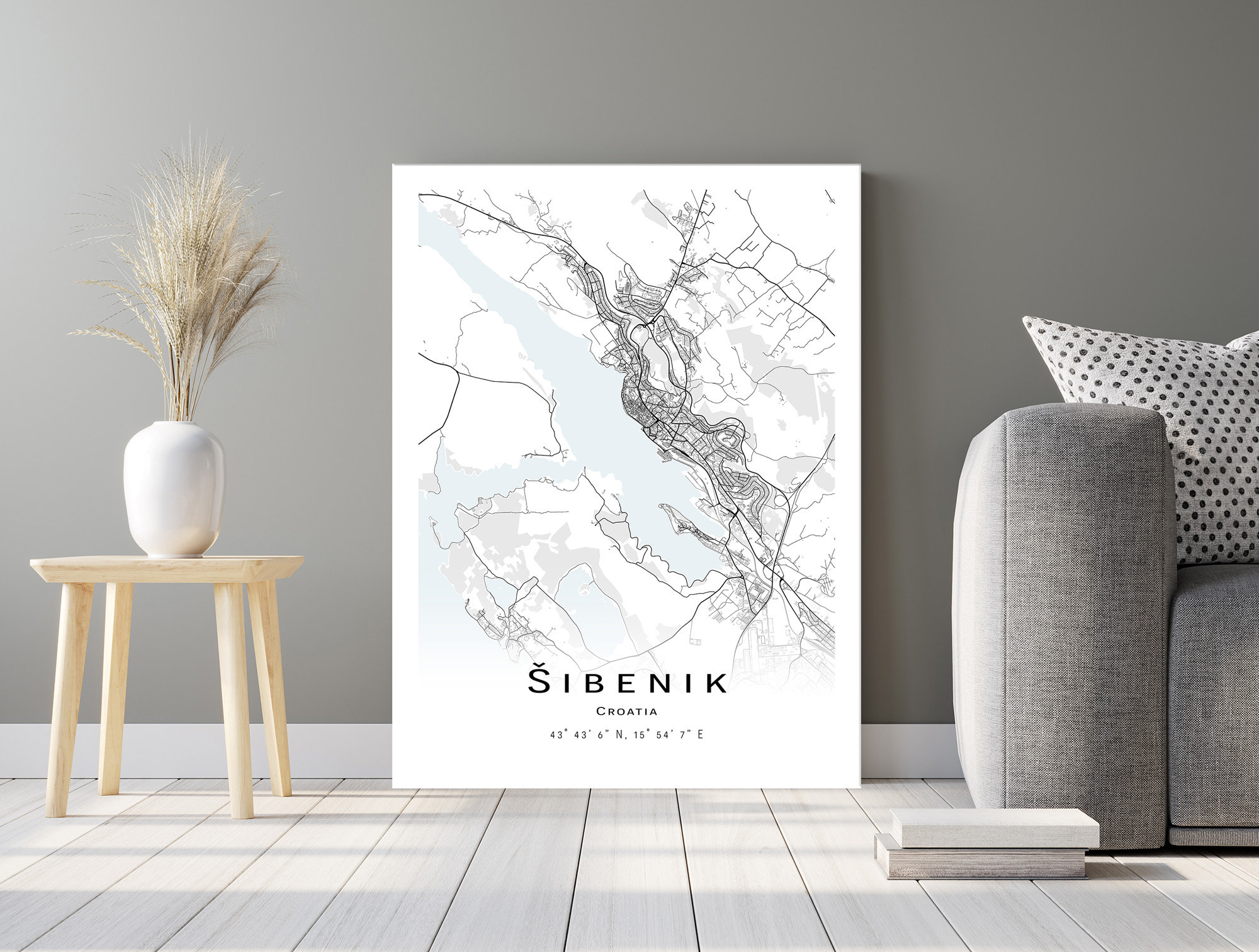 Sibenik Map Croatia City Map With High Details Instant - Etsy