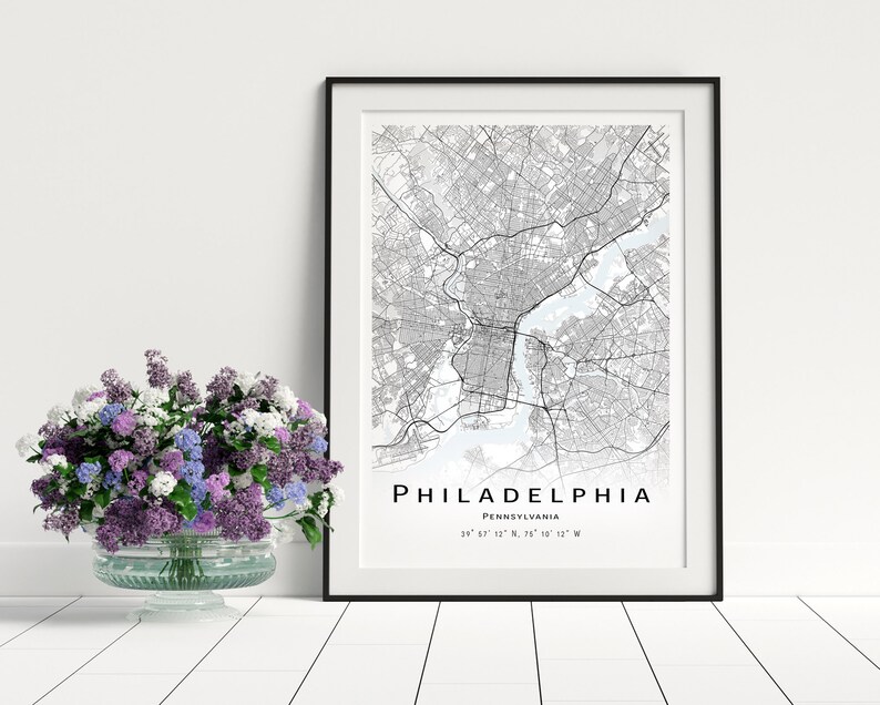 Philadelphia Map, Pennsylvania - City Map With High Details - Instant ...