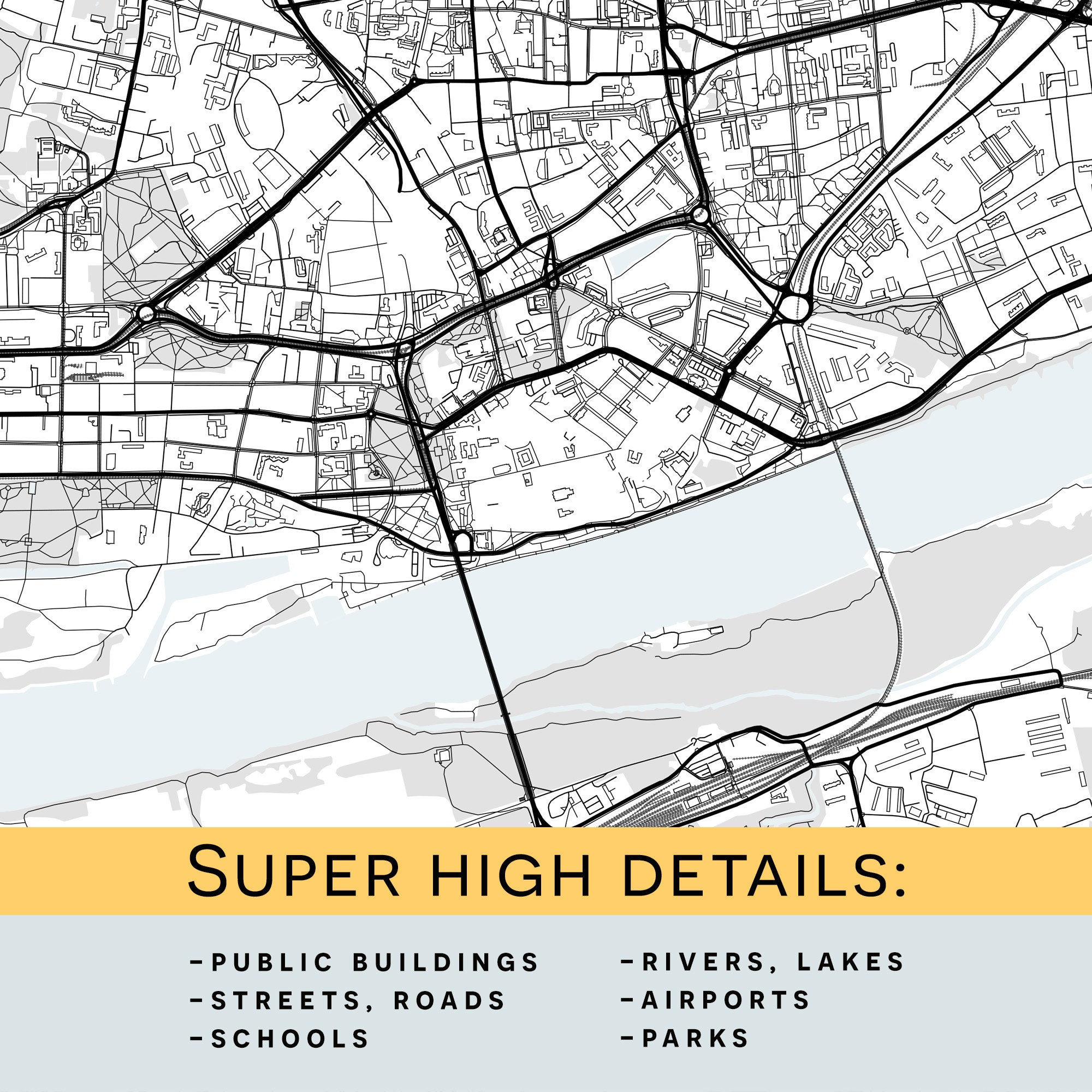 Torun map, Polonia Mapa de la ciudad con detalles altos descarga ...