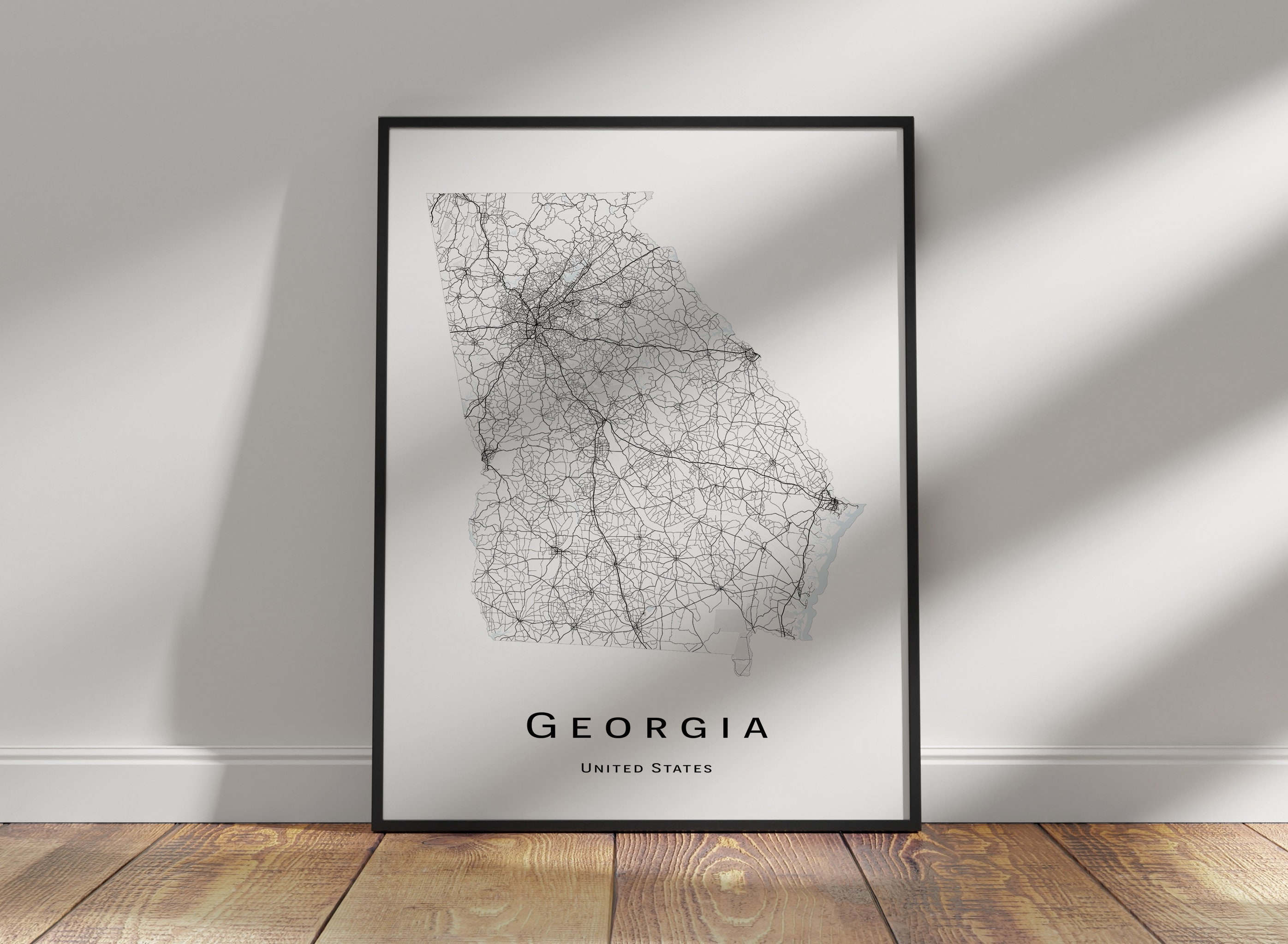 Georgia Map - GA USA United States Map - Printable Map Poster - Digital ...