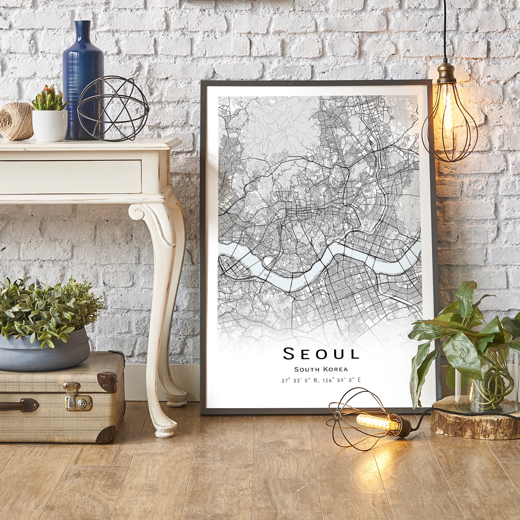 Seoul Map South Korea City Map With High Details Printable Map Poster ...