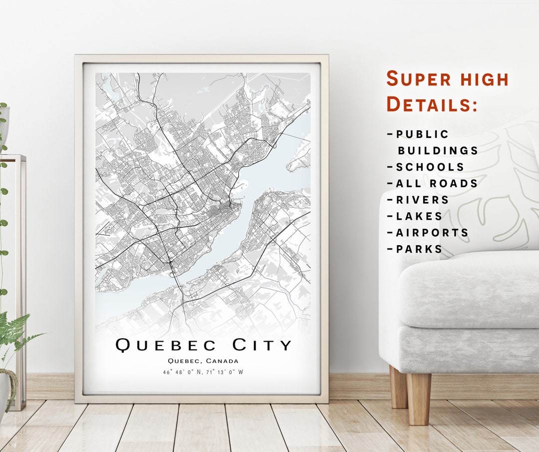 Quebec City Map - Quebec Canada - Map With High Details - Printable Map ...