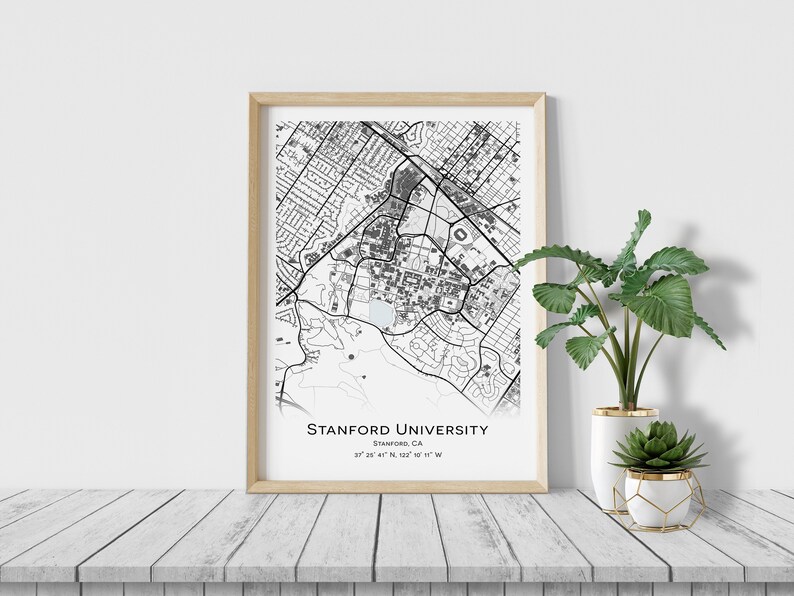 Stanford University Map Stanford CA Graduation Gift Wall - Etsy