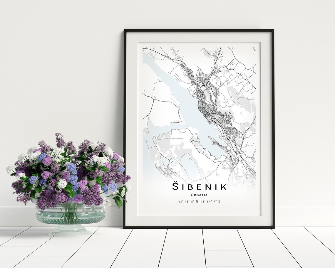 Sibenik Map Croatia City Map With High Details Instant - Etsy