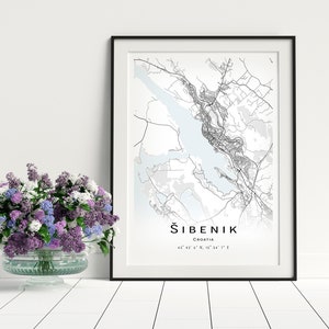 Sibenik Map, Croatia - City Map With High Details - Instant Download ...