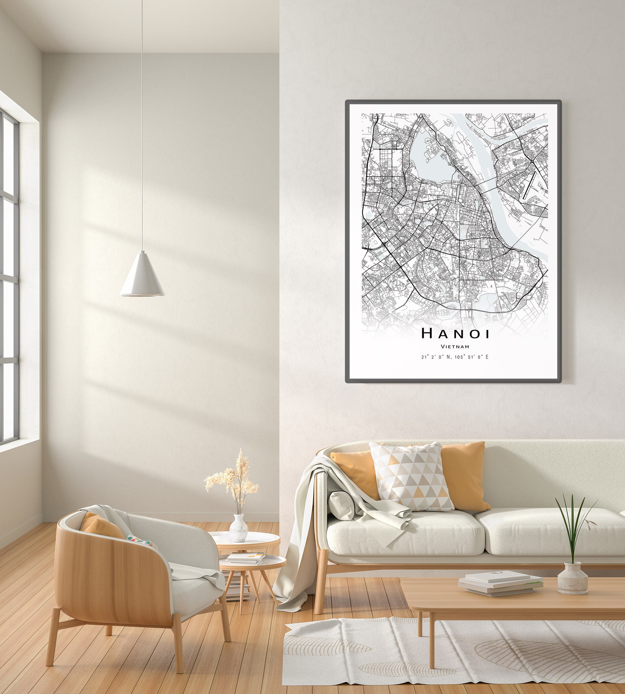 Hanoi Map, Vietnam City Map With High Details Instant Download ...