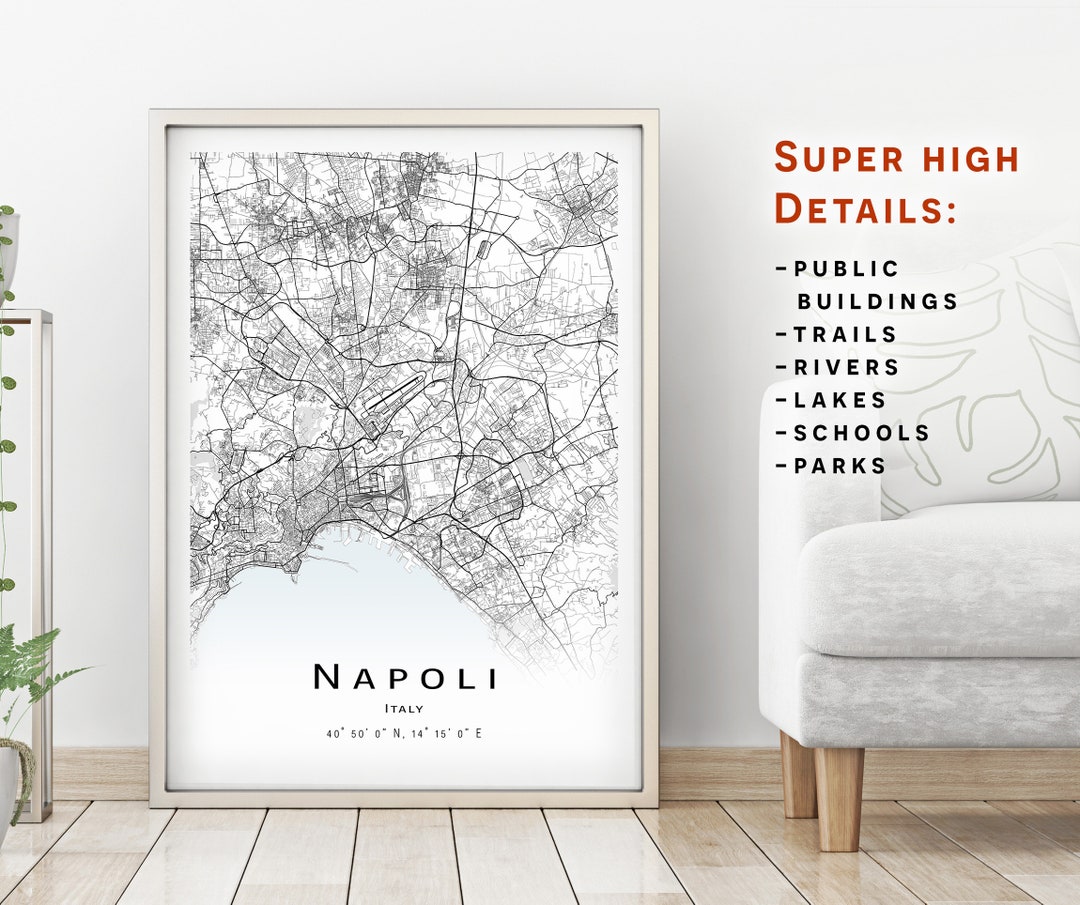 Napoli Map, Italy - City Map With High Details - Instant Download ...
