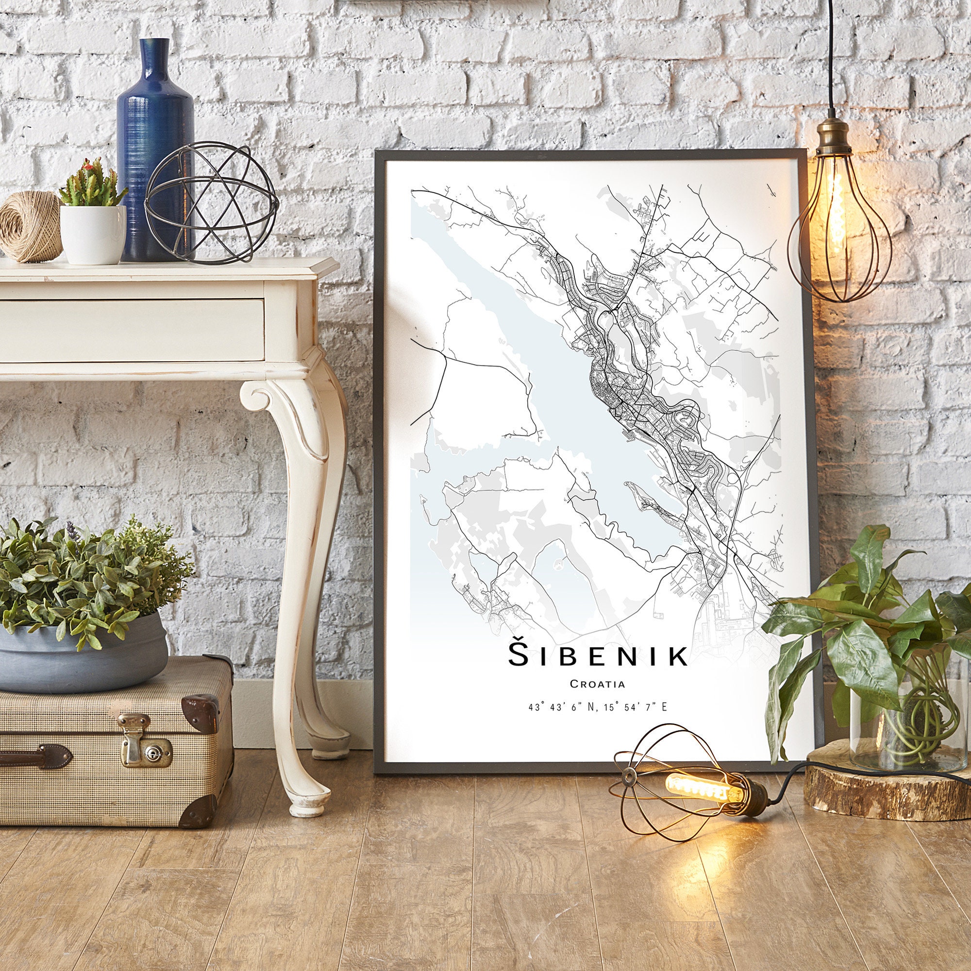 Sibenik Map Croatia City Map With High Details Instant - Etsy