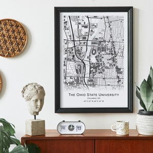 The Ohio State University Map, Columbus, OH - Graduation Gift -wall ...
