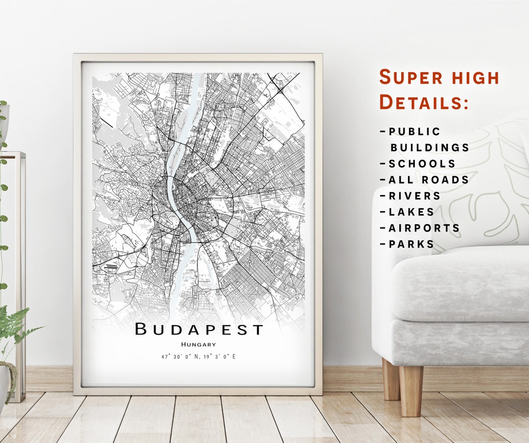 Budapest Map - Hungary - City Map With High Details - Printable Map ...