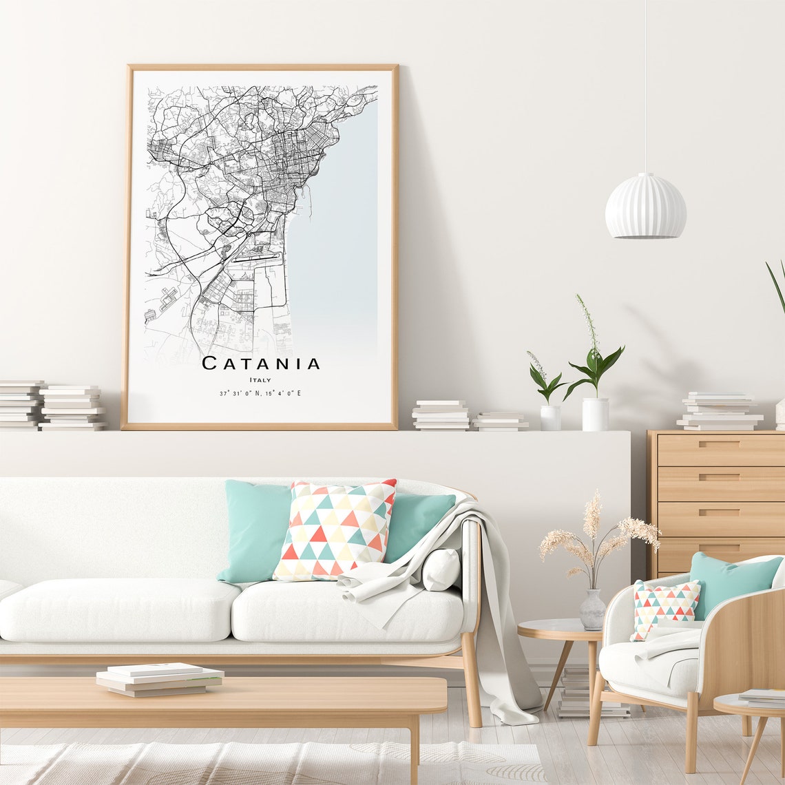 Catania Map, Italy - City Map With High Details - Instant Download ...