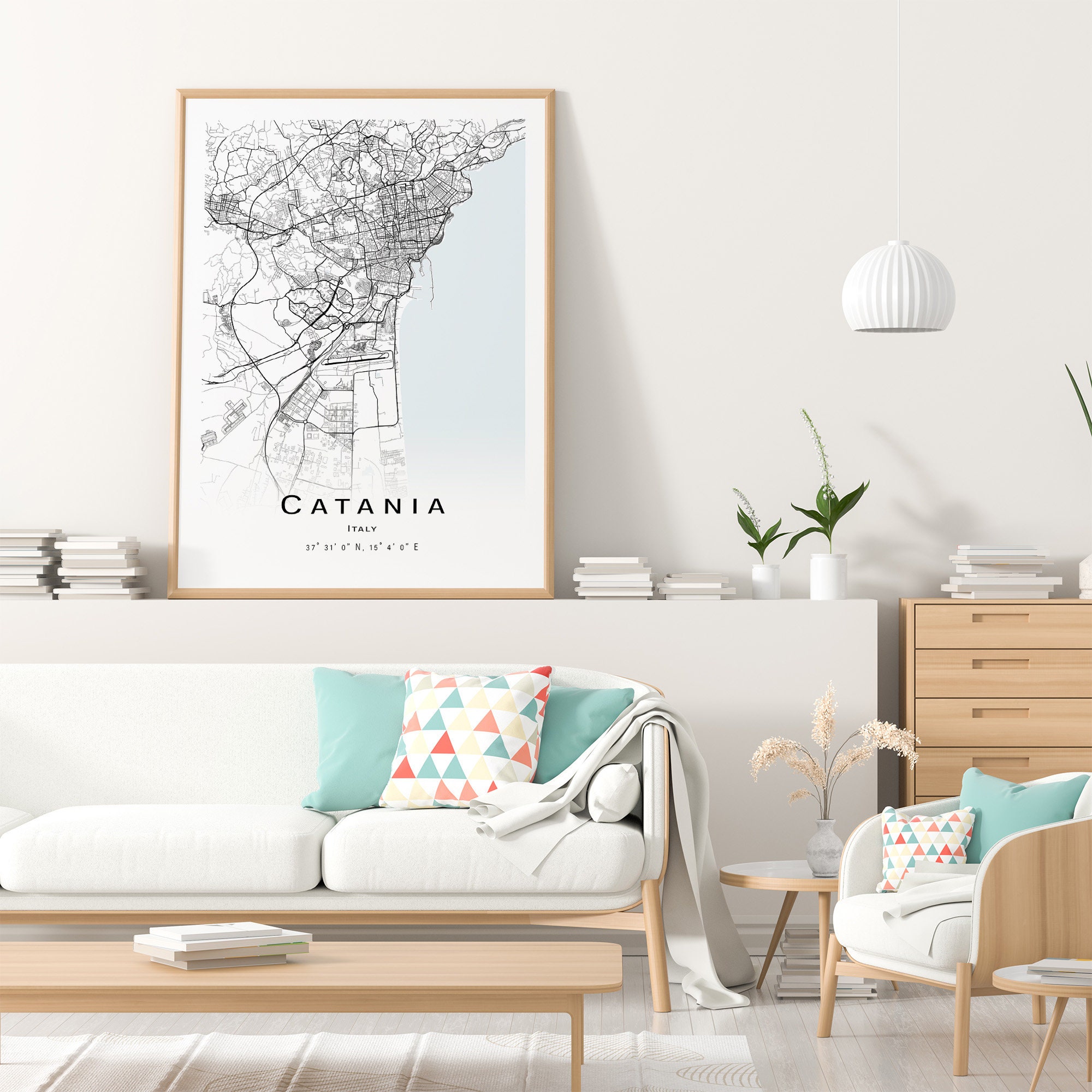 Catania Map, Italy - City Map With High Details - Instant Download ...