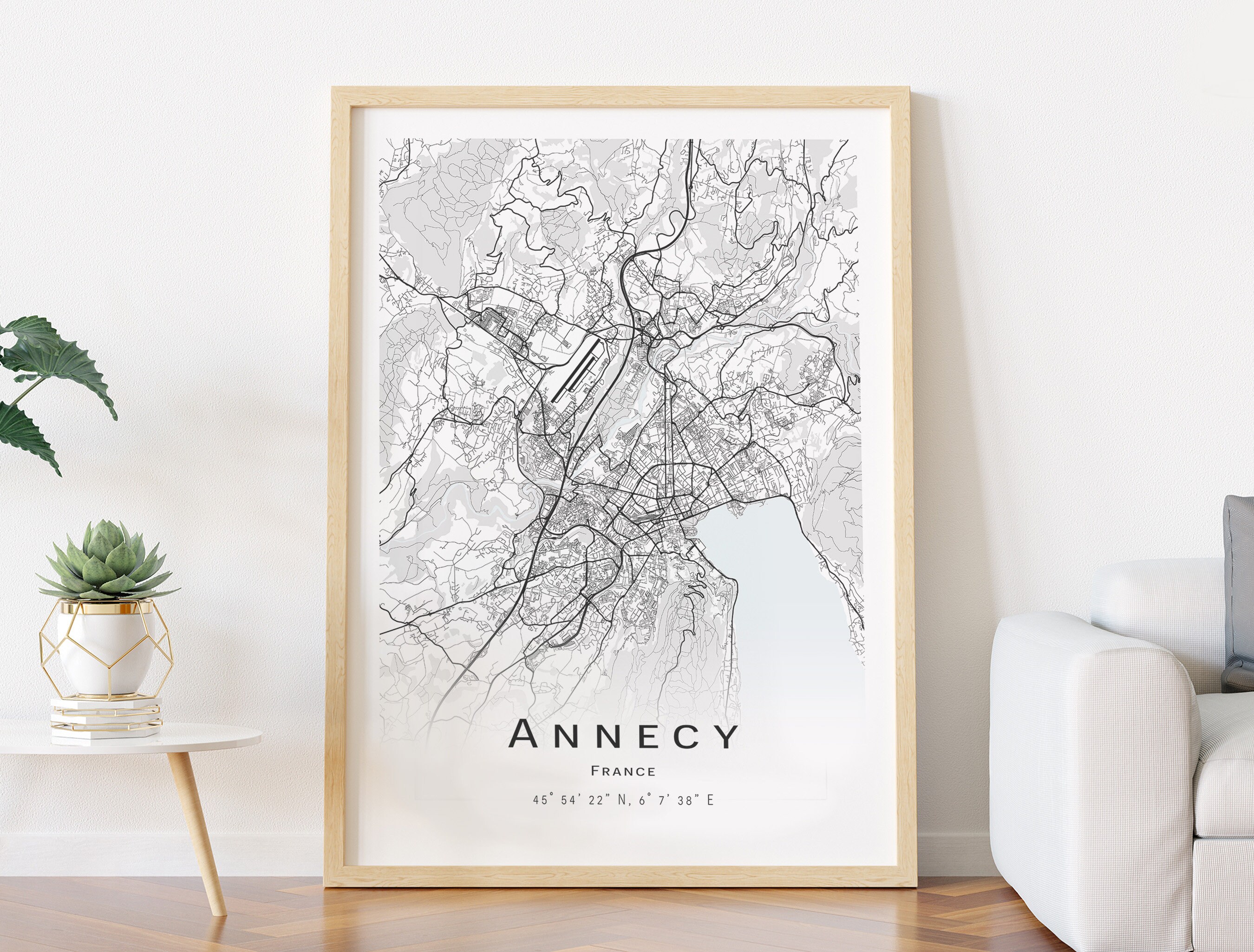 Annecy Map France City Map With High Details Printable - Etsy