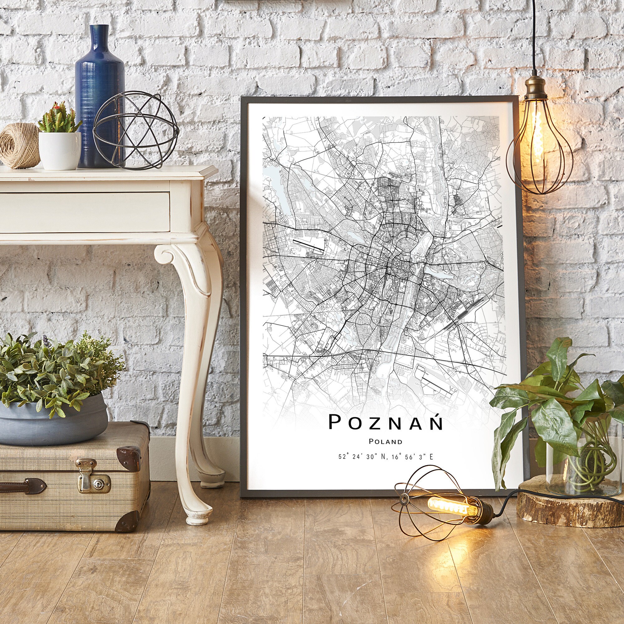 Poznan Map Poland City Map With High Details Instant | Etsy