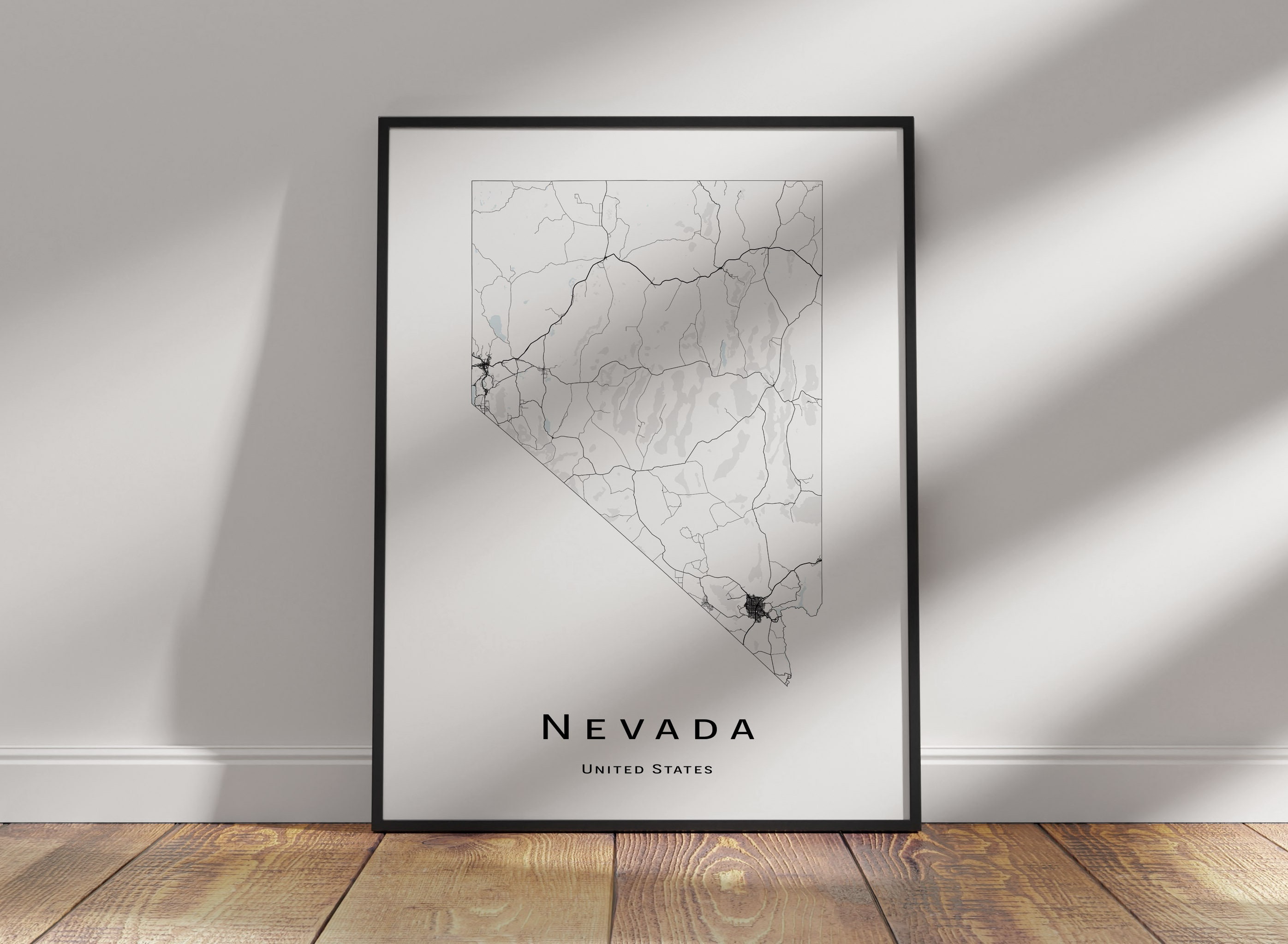 Nevada Map NV USA United States Map Printable Map Poster Digital ...