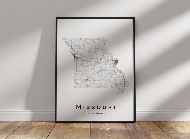 Missouri Map MO USA United States Map Printable Map Poster Digital ...