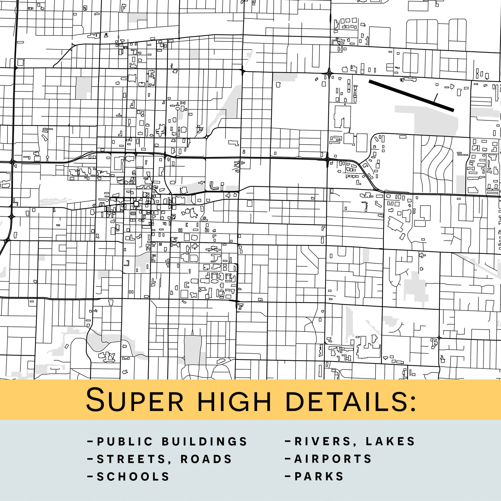 Springfield Map, Missouri, MO City Map With High Details Instant ...