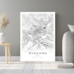 Bergamo Map - Italy- City Map With High Details - Printable Map Poster ...