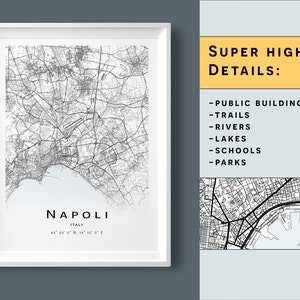 Napoli Map, Italy - City Map With High Details - Instant Download ...