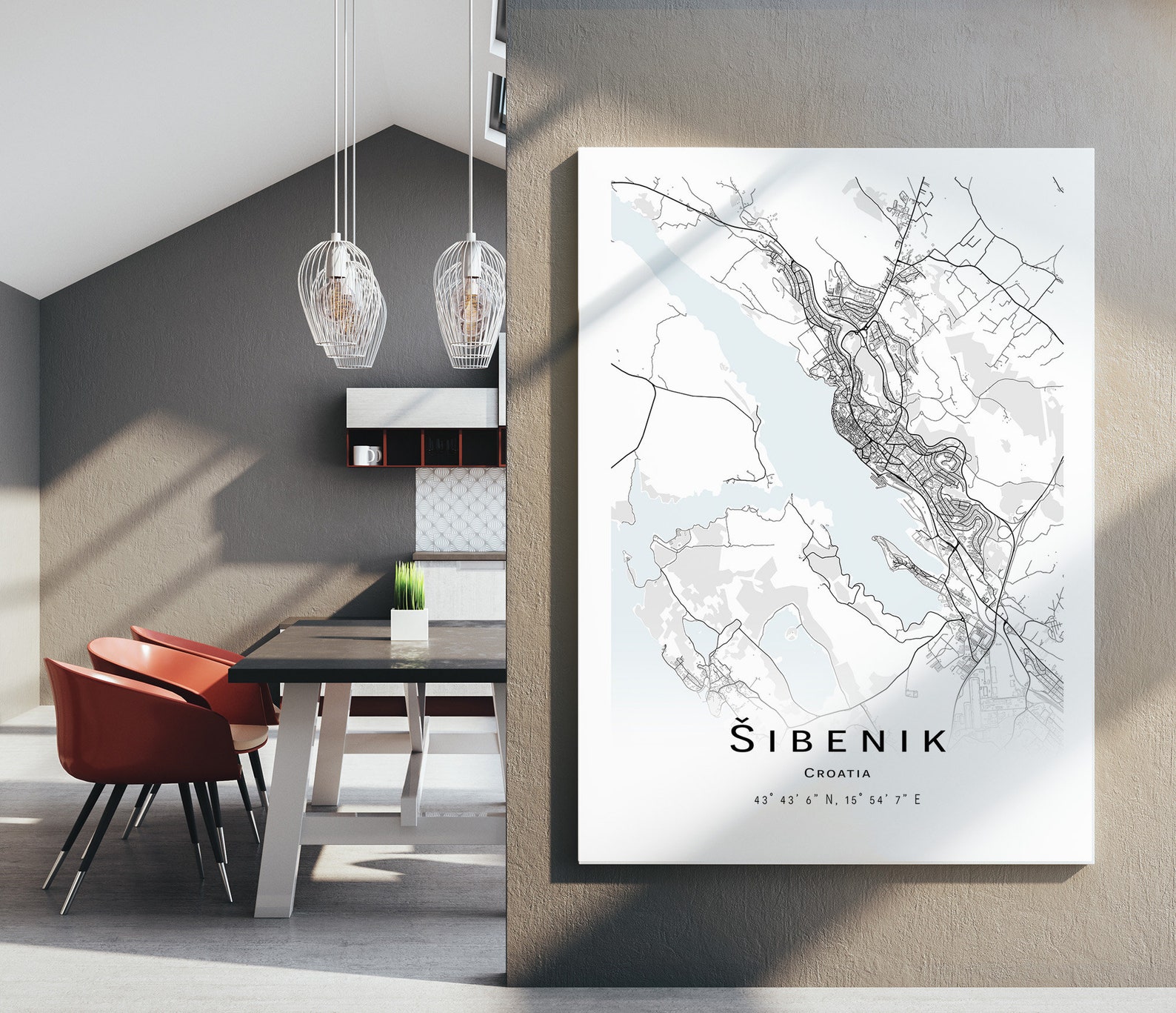 Sibenik Map Croatia City Map With High Details Instant - Etsy