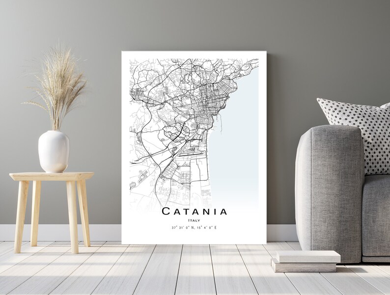 Catania Map, Italy - City Map With High Details - Instant Download ...