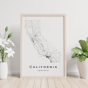 California Map - CA USA United States Map - Printable Map Poster ...