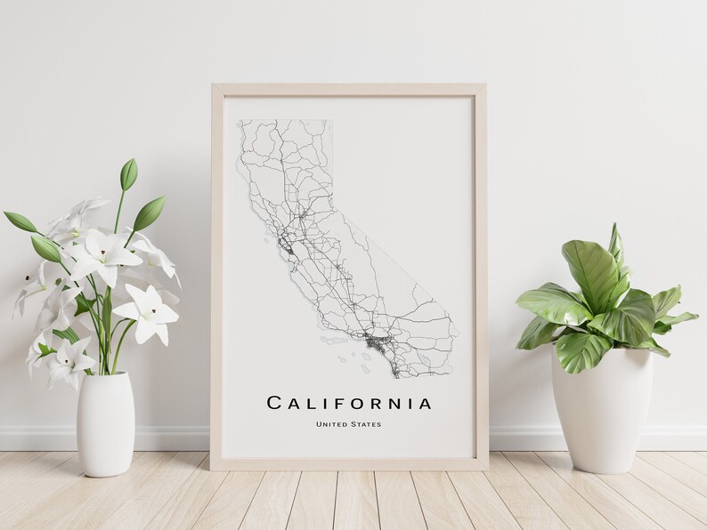 California Map - CA USA United States Map - Printable Map Poster ...