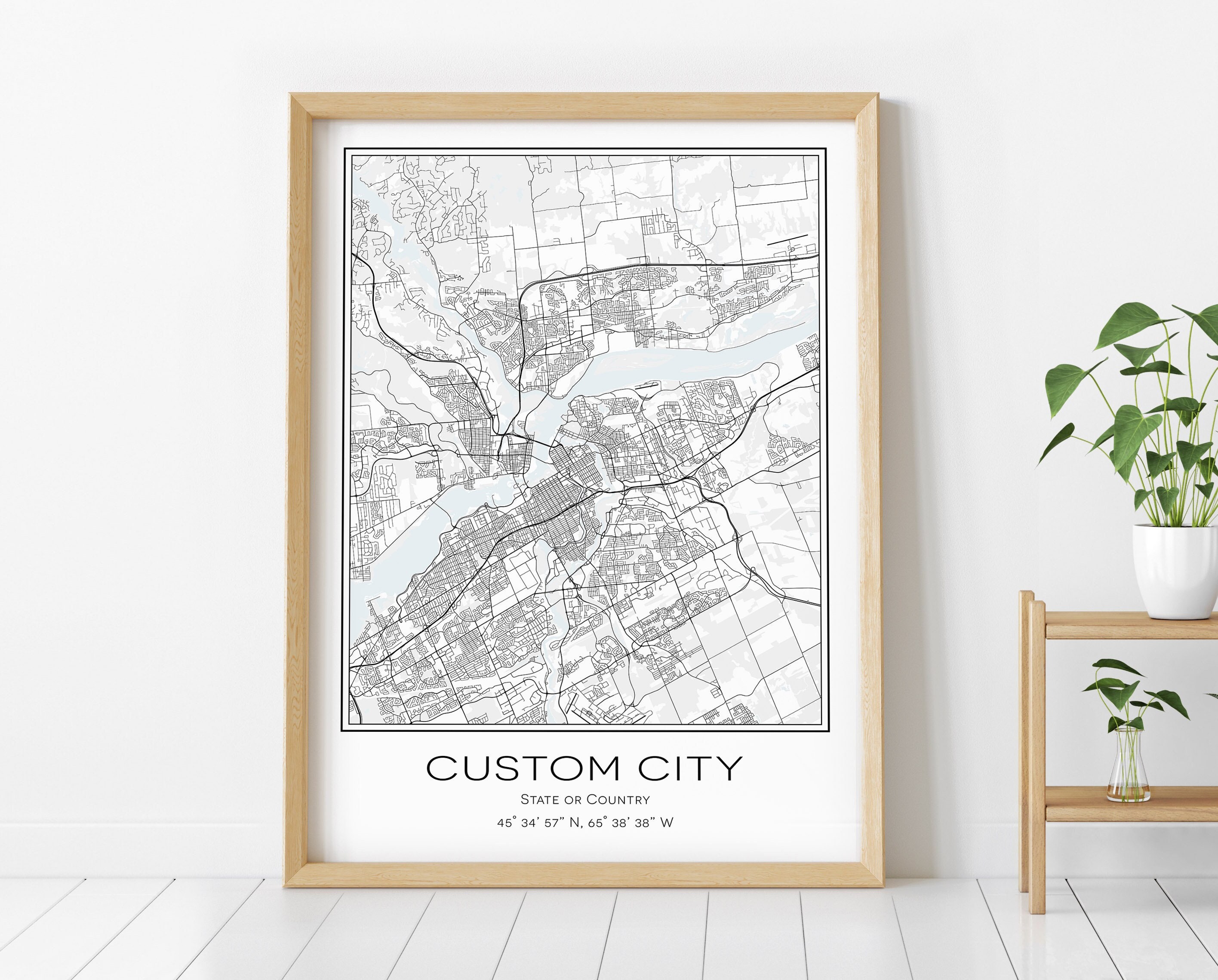 Any City Map Custom Map, Custom Map Poster Any City, Any Town ...