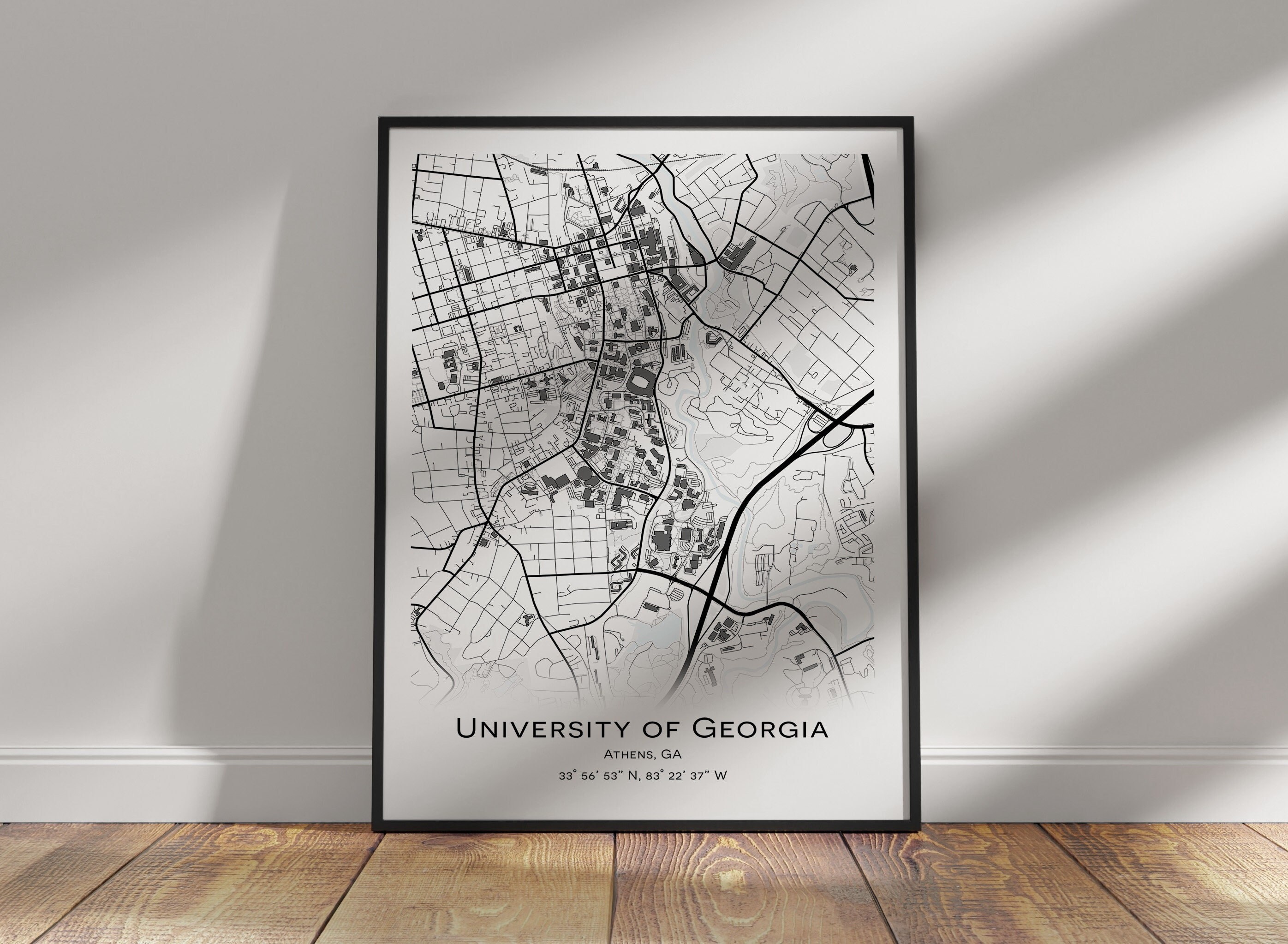 University of Georgia Map, Athens, GA - Graduation Gift - Wall Decor ...