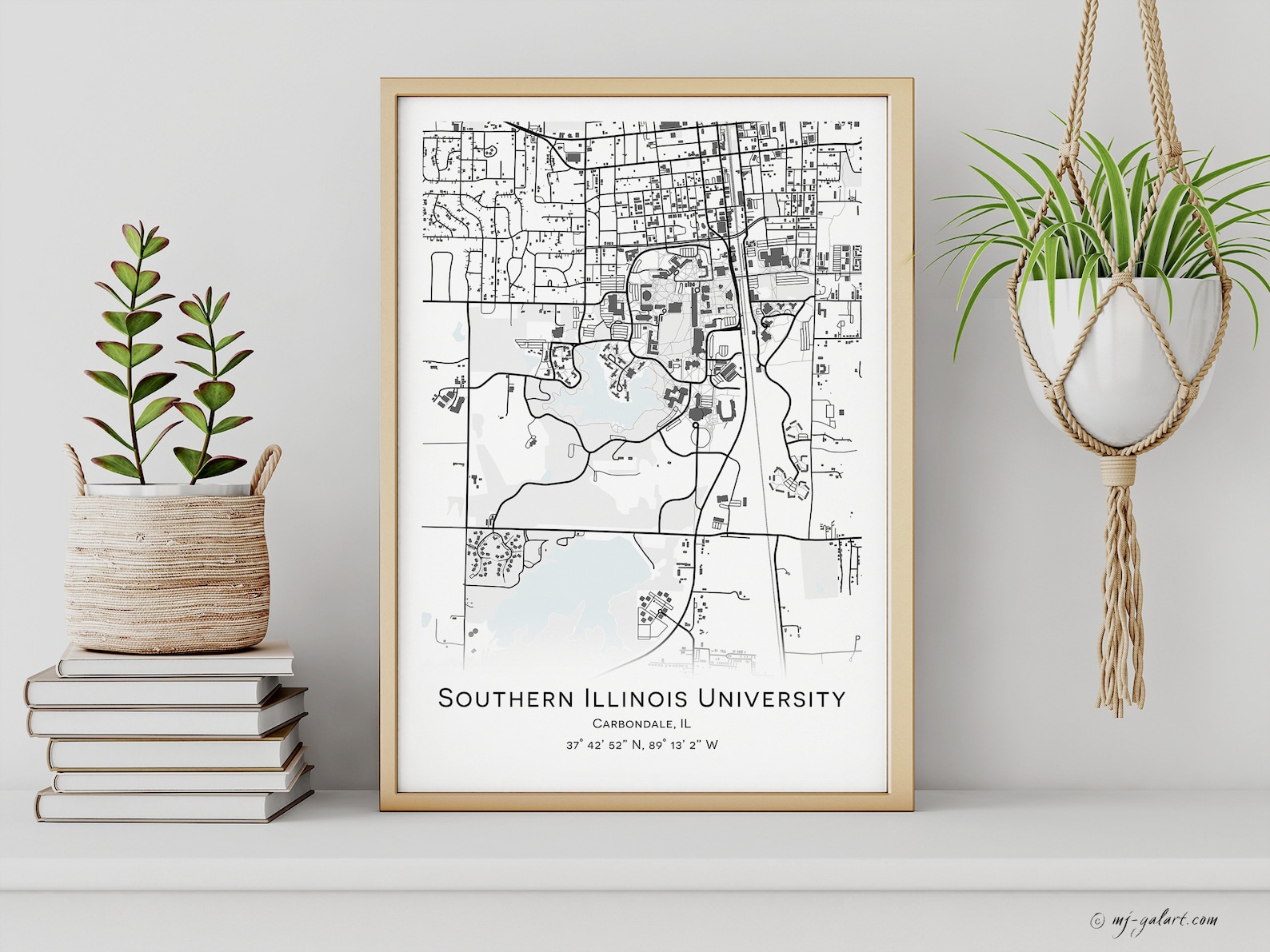 Southern Illinois University Map, Carbondale, IL Graduation Gift wall ...