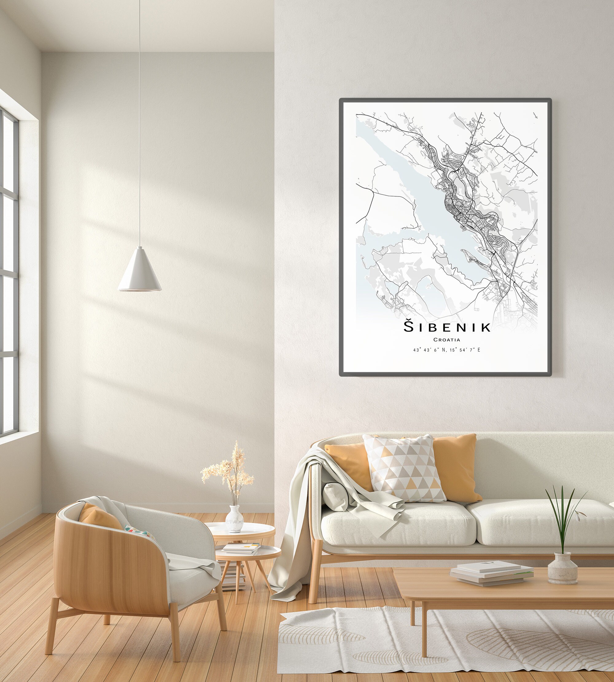 Sibenik Map Croatia City Map With High Details Instant - Etsy
