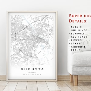 Augusta Map - Georgia GA - City Map With High Details - Printable Map ...