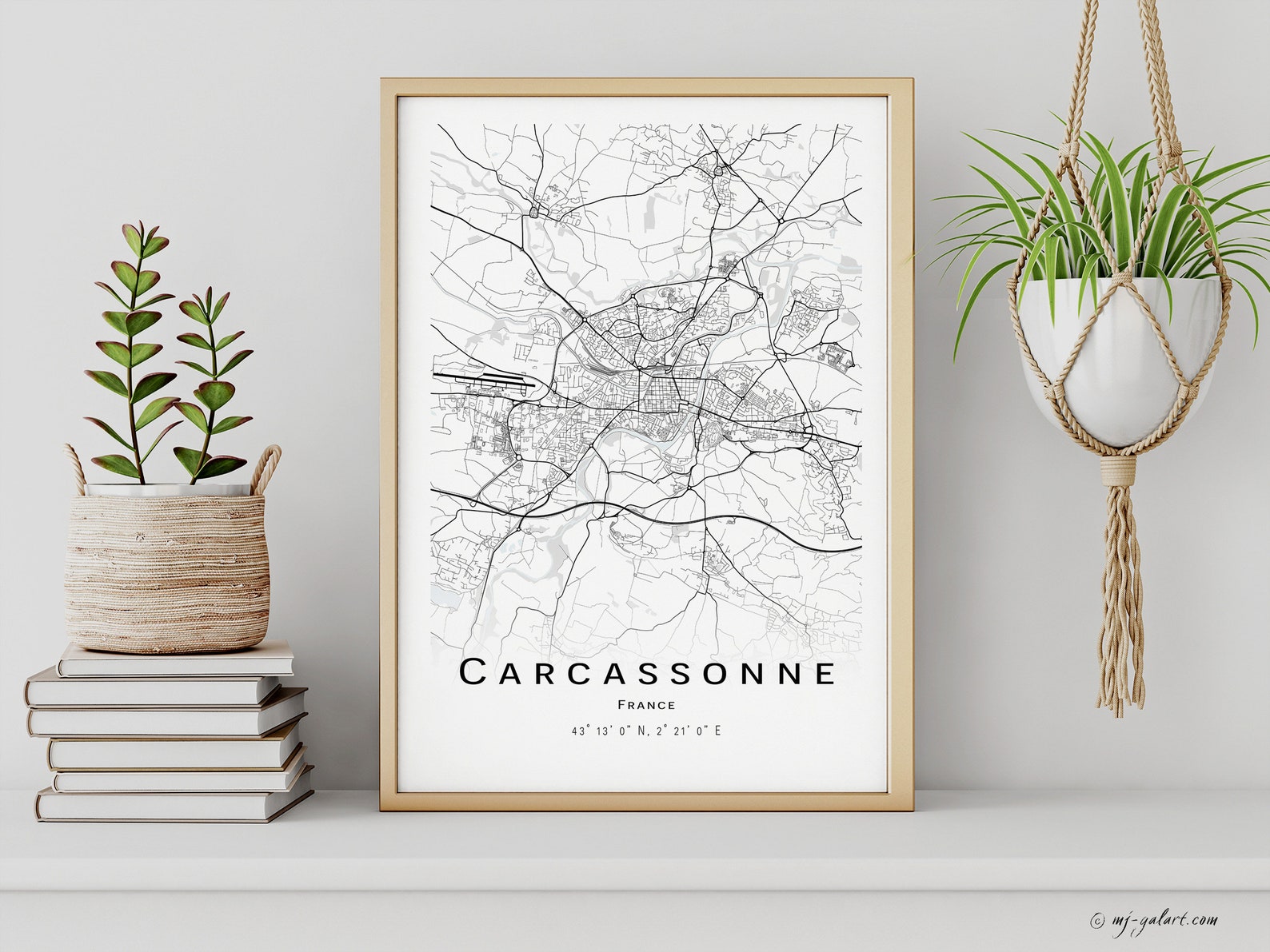 Carcassonne Map France City Map With High Details - Etsy