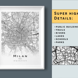 Milan Map, Italy - City Map With High Details - Instant Download ...
