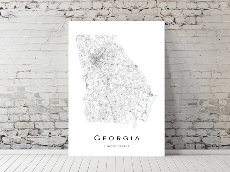 Georgia Map GA USA United States Map Printable Map Poster Digital ...