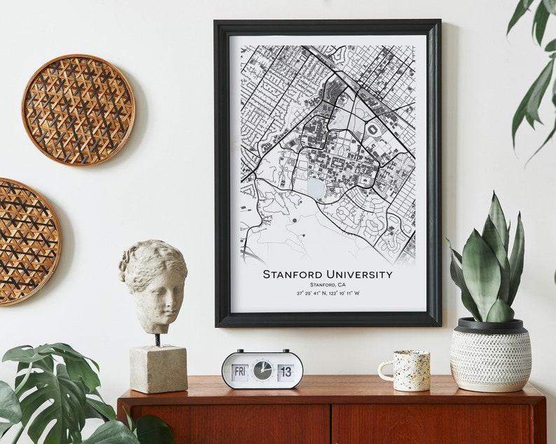 Stanford University Map Stanford CA Graduation Gift Wall - Etsy