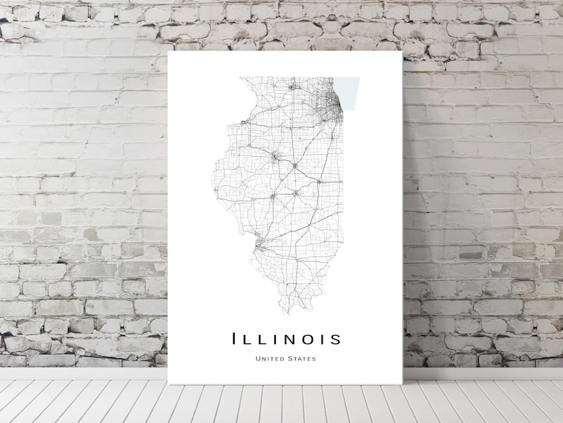 Illinois Map IL USA United States Map Printable Map Poster Digital ...