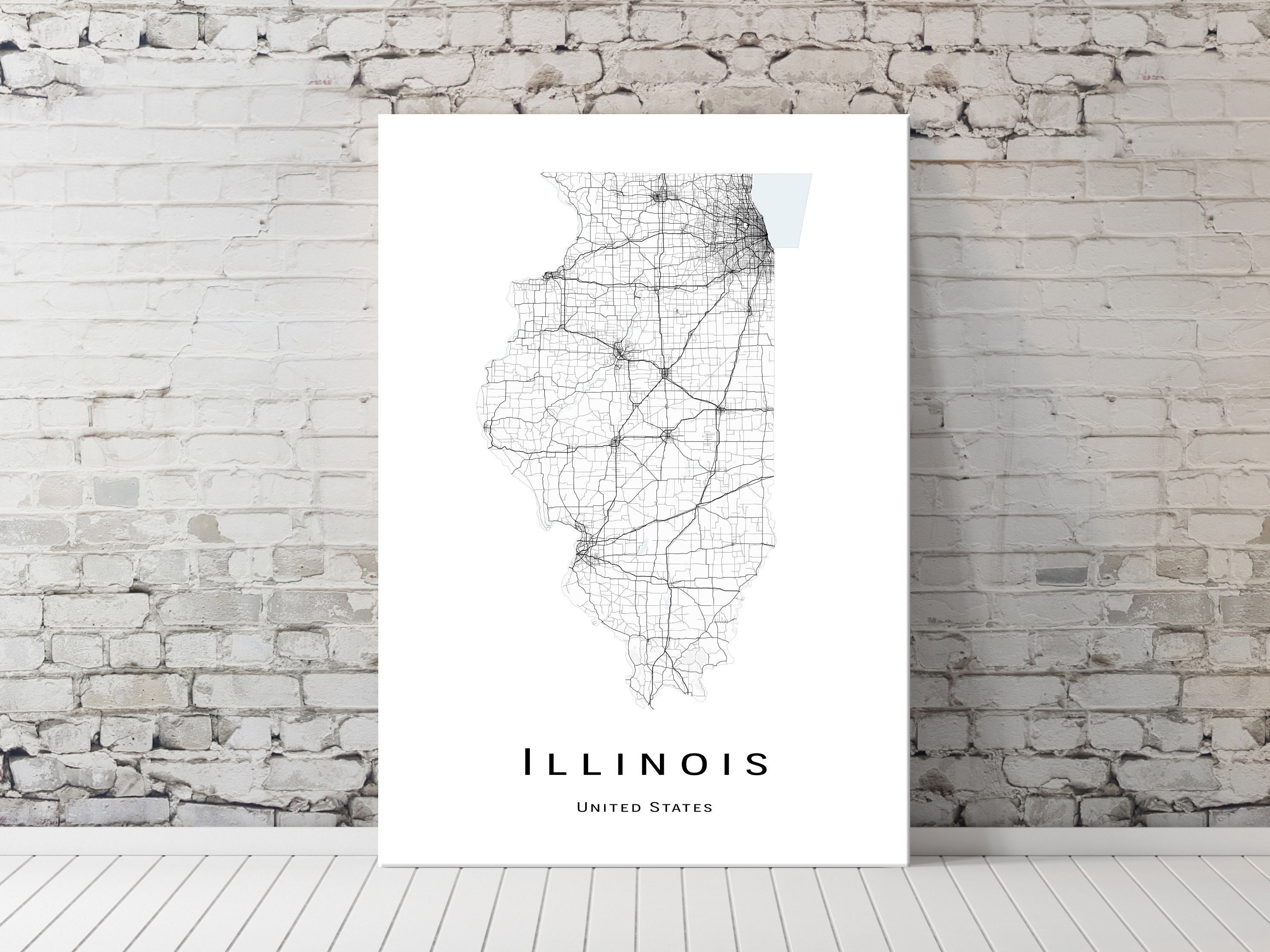 Illinois Map - IL USA United States Map - Printable Map Poster ...
