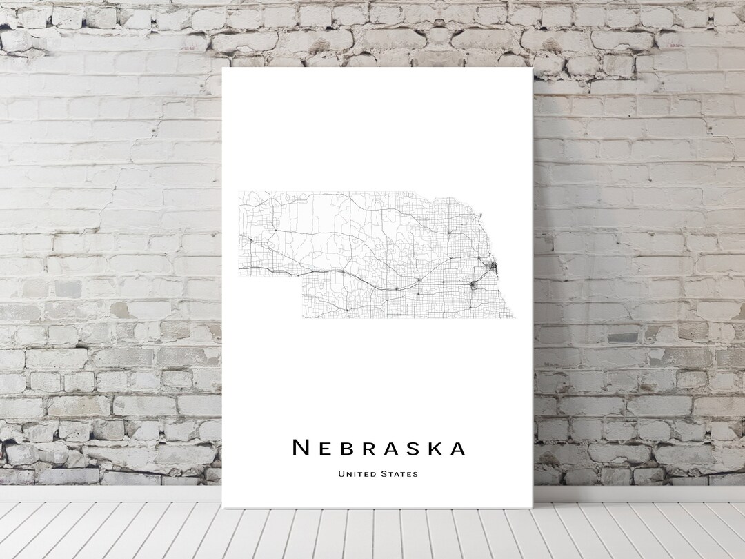Nebraska Map - NE USA United States Map - Printable Map Poster ...