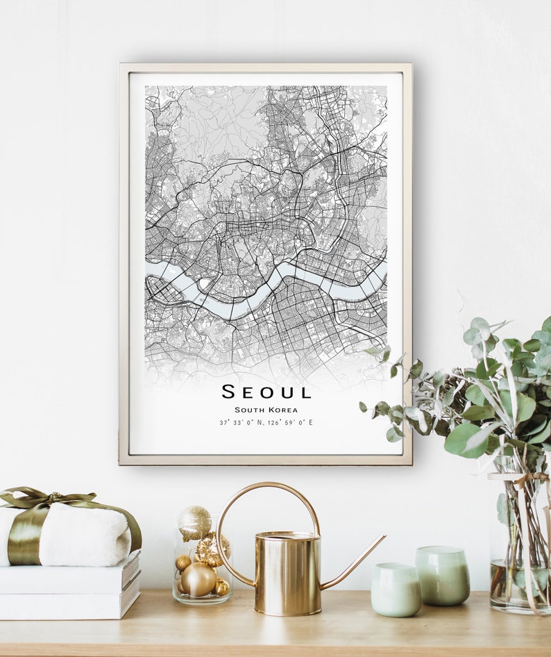 Seoul Map South Korea City Map With High Details - Etsy