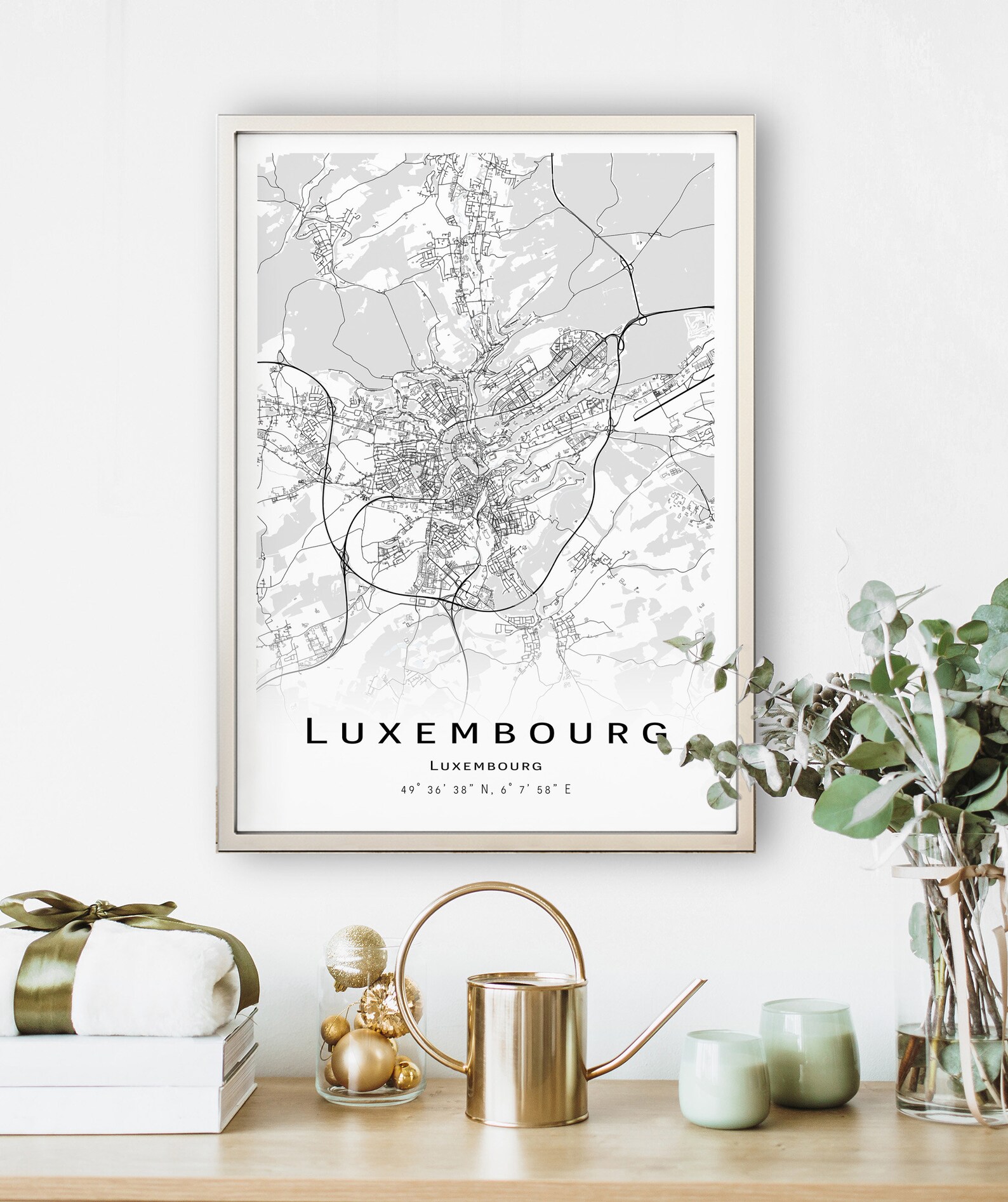 Luxembourg City Map Luxembourg City Map With High Details - Etsy