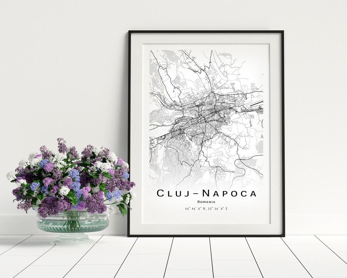 Cluj-napoca Map Romania City Map With High Details - Etsy