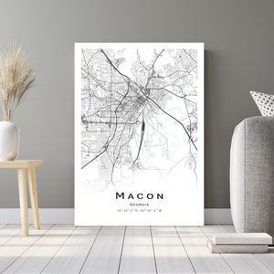 Macon Map - Georgia GA - City Map With High Details - Printable Map ...
