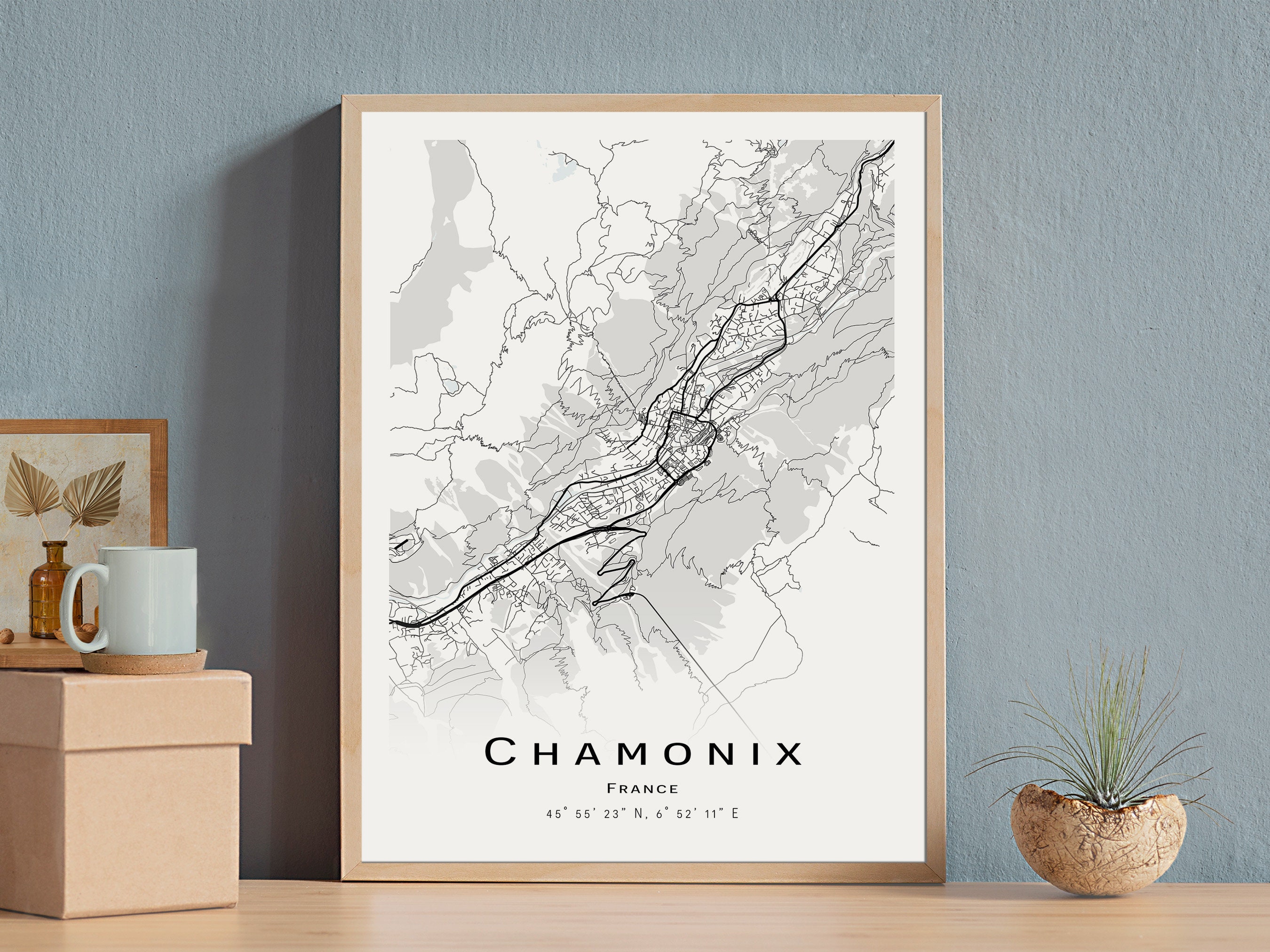 Chamonix-mont-blanc Map France City Map With High Details - Etsy