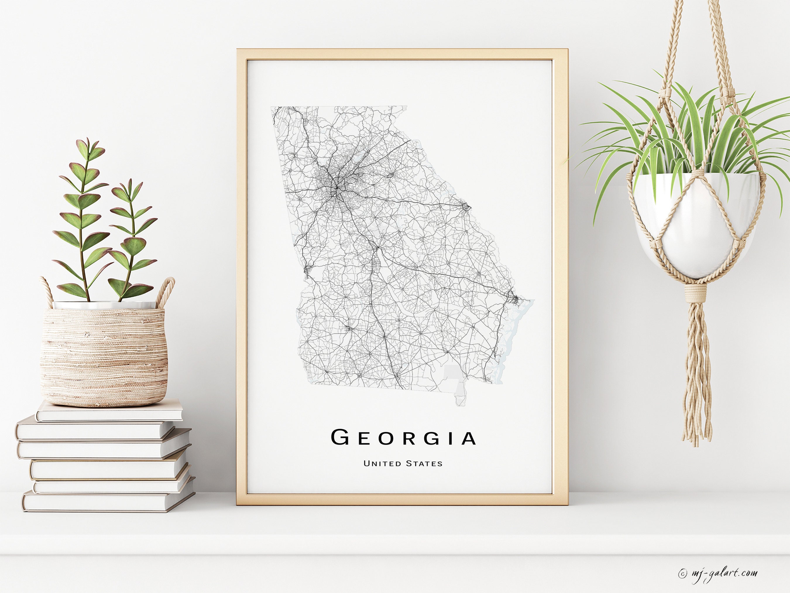 Georgia Map GA USA United States Map Printable Map Poster - Etsy