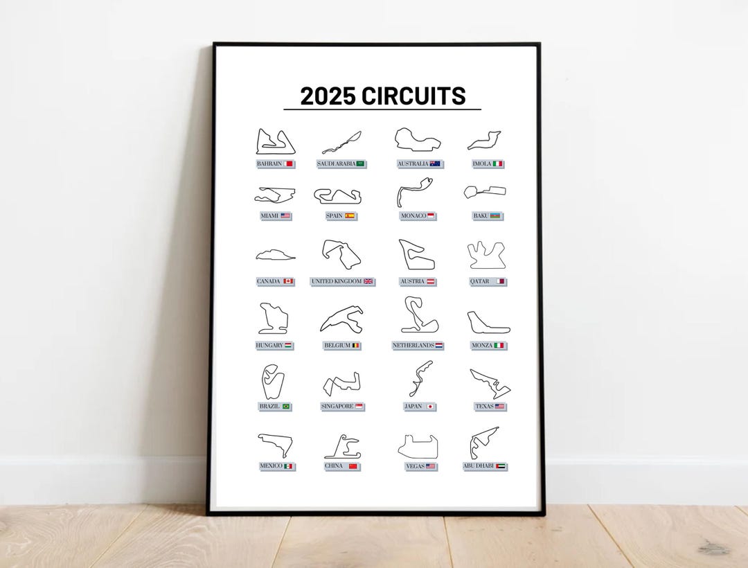 2025 A4 F1 Poster Wall Art Print Formula 1 Poster Silverstone Poster ...