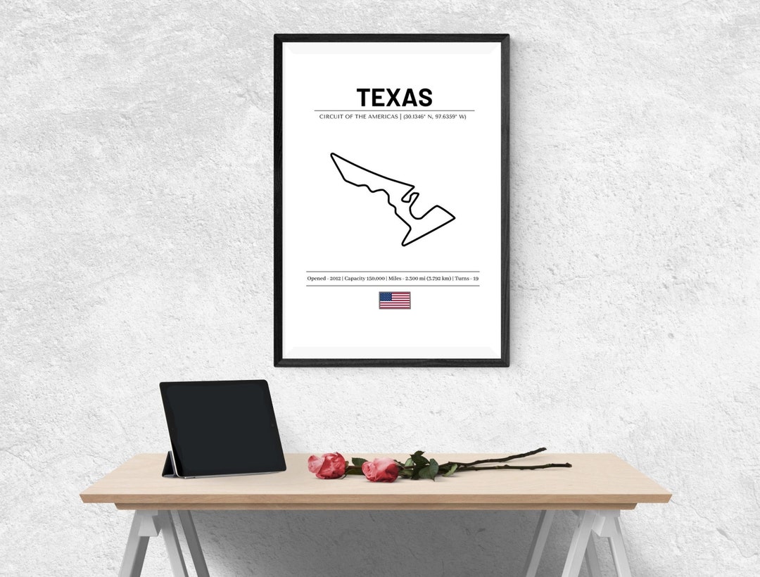 A4 F1 Poster | COTA Poster | Texas F1 Poster | Wall Art Print | Formula ...